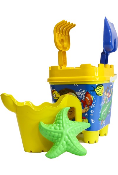 Mas Plastik 2016 Mas Resimli Çantalı Kale Kova Kürek Takımı Mavi Çantalı