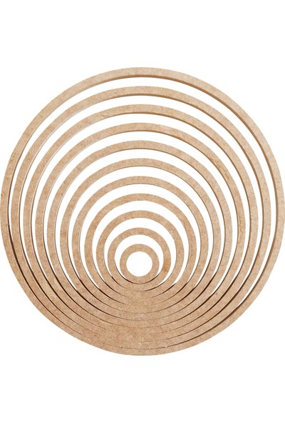 Deponga 11'li Kasnak Seti Ham Mdf 8mm Makrome Çember, Düş Kapanı, Makrome Halkası