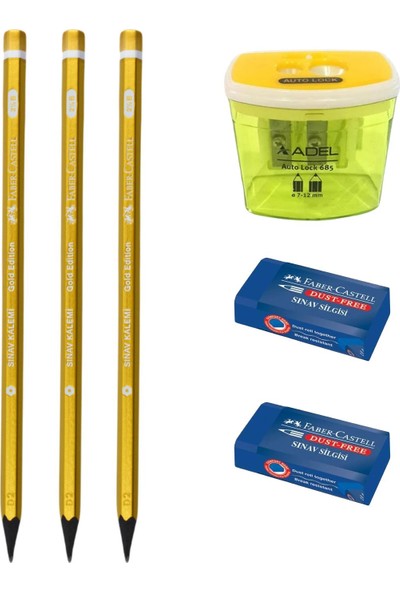 Faber-Castell Faber Castell Gold Edition Sınav Kalemi Seti Sınav Silgisi Kalemtıraş Faber-Castell Faber Castell Gold Edition Sınav Kalemi Seti Sınav Silgisi Kalemtıraş