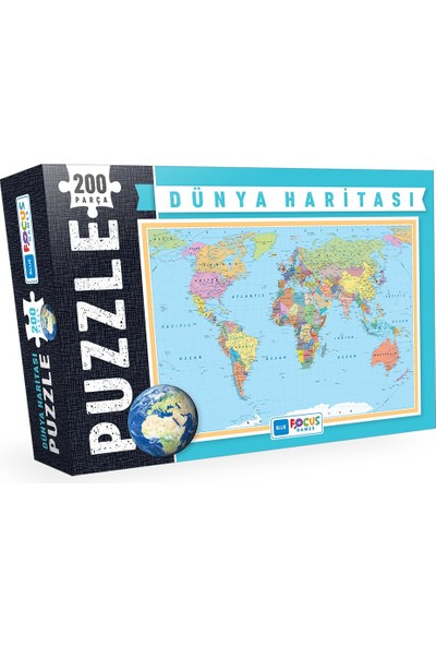 BYR 200 Parça Puzzle - Dünya Hari̇tasi Puzzle BYR 200 Parça Puzzle - Dünya Hari̇tasi Puzzle