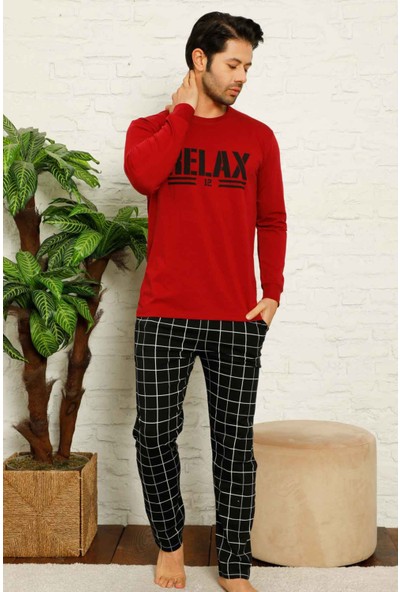 Farya Home Dreamy Pamuklu Likralı Alt Ekoseli Erkek Pijama Takımı Farya Home Dreamy Pamuklu Likralı Alt Ekoseli Erkek Pijama Takımı