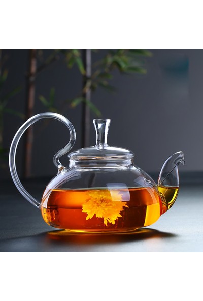 Mj Glass Borosilikat Kapaklı ve Paslanmaz Çelik Süzgeçli Cam Demlik 600 ml Mj Glass Borosilikat Kapaklı ve Paslanmaz Çelik Süzgeçli Cam Demlik 600 ml