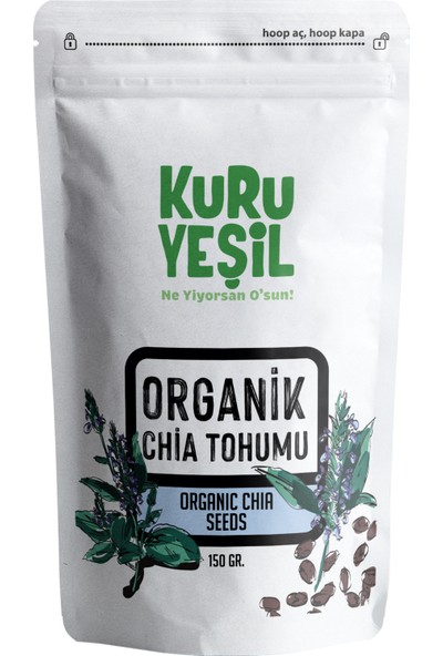 Kuru Yeşil Organik Chia Tohumu 150 gr Kuru Yeşil Organik Chia Tohumu 150 gr
