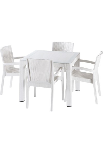 Çavdar Group Violet Rattan 90X90 cm Camlı Bahçe Balkon Teras Masa Takımı 4 Adet Sandalye Çavdar Group Violet Rattan 90X90 cm Camlı Bahçe Balkon Teras Masa Takımı 4 Adet Sandalye