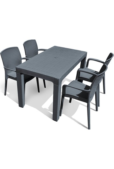Çavdar Group Violet Rattan 70X120 cm Camsız Bahçe Balkon Teras Masa Takımı 4 Adet Sandalye Çavdar Group Violet Rattan 70X120 cm Camsız Bahçe Balkon Teras Masa Takımı 4 Adet Sandalye