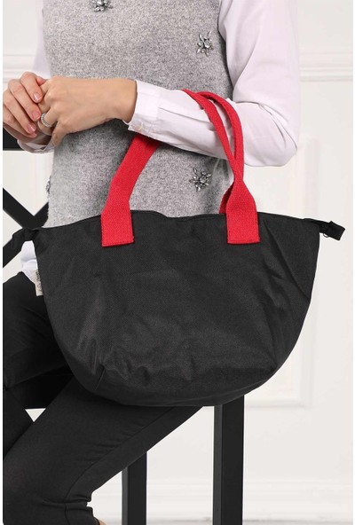 Fermuarlı Oval El Çantası,siyah,ck-31