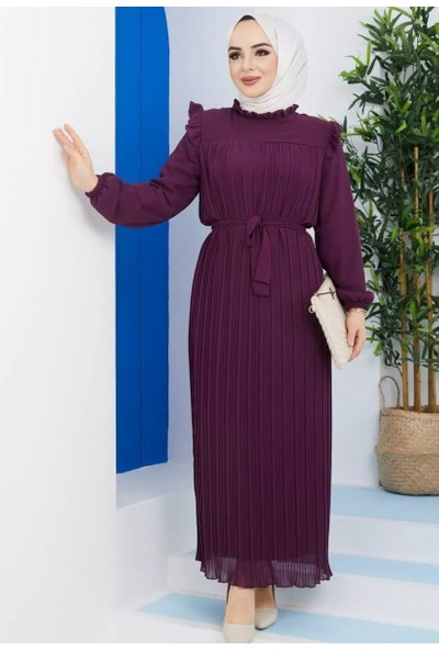 Moda Seraç Şifon Tesettür Elbise