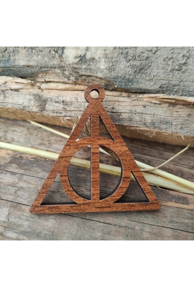 Morvizyon Harry Potter Ölüm Yadigarları Üçgen Ahşap Kolye - M335