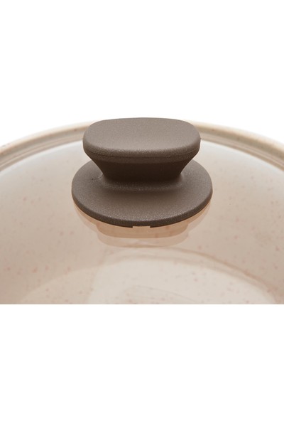 Polo Chef Granit Tencere 24 cm 3 lt Ezme Basık Pilav Karnıyarık Tenceresi Yapışmaz - Karamel Polo Chef Granit Tencere 24 cm 3 lt Ezme Basık Pilav Karnıyarık Tenceresi Yapışmaz - Karamel