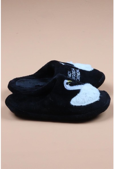 Föz Siyah Günlük Önü Kapalı Rahat Taban Kadın Ev Terliği