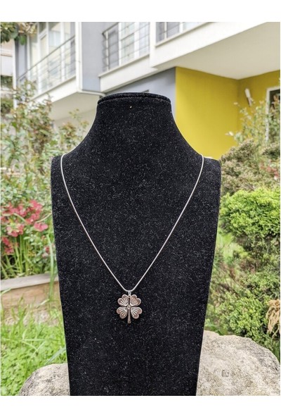 Hediye Paketim Çelik Yonca Desenli Kolye Gold Renk Hediye Paketim Çelik Yonca Desenli Kolye Gold Renk