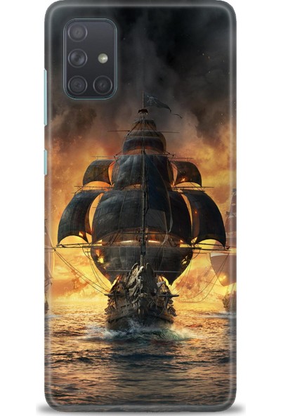 DNZ Bilişim Samsung Galaxy A51 Kılıf Hd Baskılı Kılıf - Siyah Inci + Temperli Cam