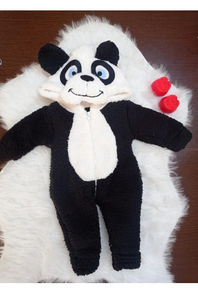 Babexi Panda Kostümü Pamuklu Bebek Takımı