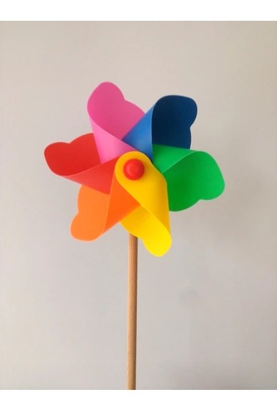 Tuğra E-Ticaret Rüzgar Gülü Ahşap Saplı 12 cm