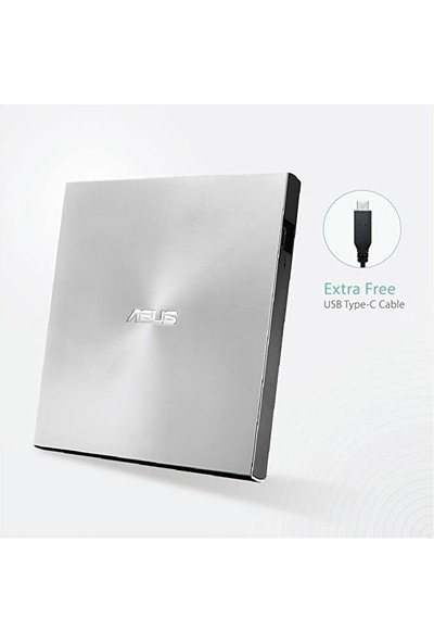 Asus ZENDRIVE-U8M SDRW-08U8M-U Harici Ultra Ince DVD Yazıcı, M-Disc, USB Type-C,,beyaz
