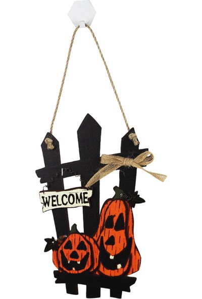 Sharplace Komik Yaratıcı Cadılar Bayramı Çelenk Asılı Işareti Ön Kapı Kapalı Çiftlik Evi Kabak 2 (Yurt Dışından)