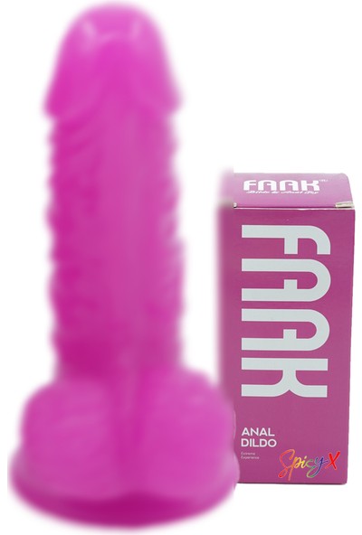 Spicyx 19.4cm Testisli Vantuzlu Dildo Mor