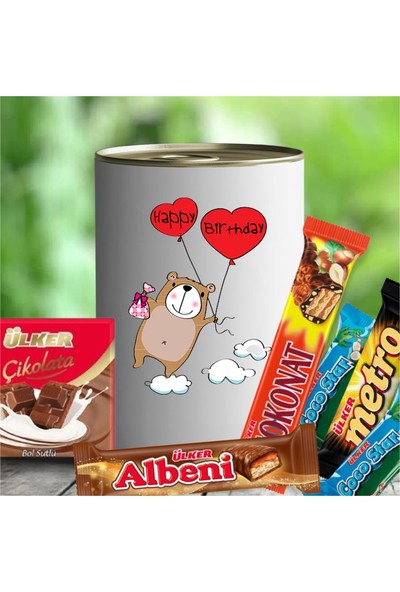 E-Hediyeci Doğum Günü Temalı Abur Cubur Konserve Kutusu E07