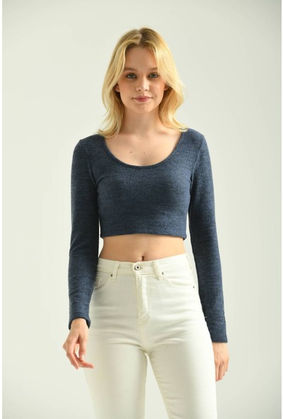 Moviment Saks Yumoş Örme Crop Bluz