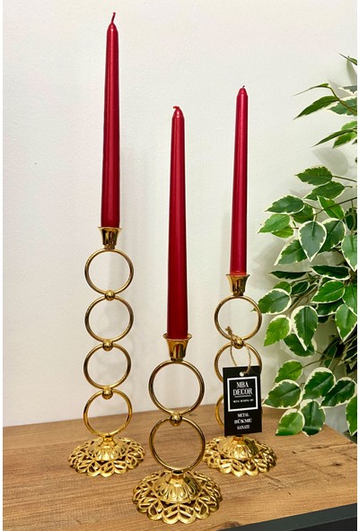 Metal Bending Art Pergamon 3'lü Şamdan Mumluk Metal Bending Art Pergamon 3'lü Şamdan Mumluk