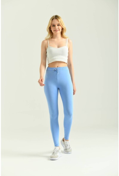 Moviment Mavi Lastik ve Bağlama Detaylı Tayt