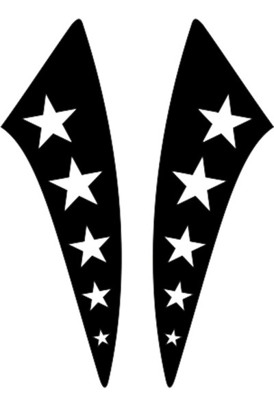 Cg Siyah Yıldızlı Çamurluk Yan Sticker Cg Siyah Yıldızlı Çamurluk Yan Sticker