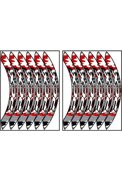 Kamuflaj Kırmızı Büyük Pcx Jant Şeridi