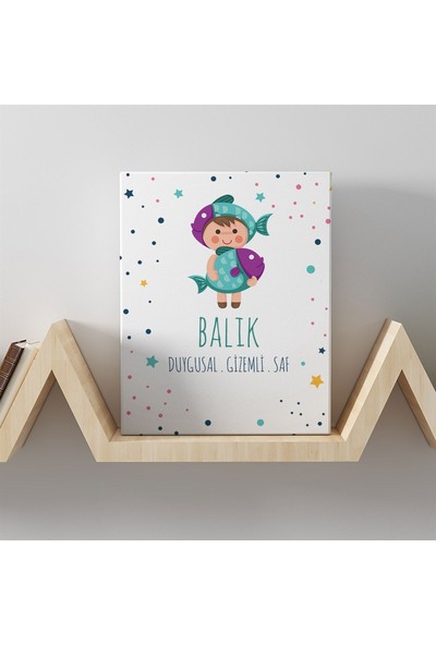 E-Hediyeci Balık Burcuna Özel Tasarım Kanvas Tablo E-Hediyeci Balık Burcuna Özel Tasarım Kanvas Tablo