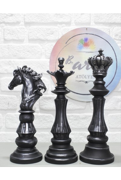 Be Art You 3'lü Satranç Seti Dekoratif Biblo Heykel Gümüş Be Art You 3'lü Satranç Seti Dekoratif Biblo Heykel Gümüş
