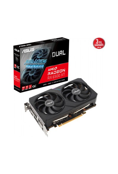 Sapphire Asus DUAL-RX6500XT-O4G 4gb Gddr6 HDMI Dp 64BİT Sapphire Asus DUAL-RX6500XT-O4G 4gb Gddr6 HDMI Dp 64BİT