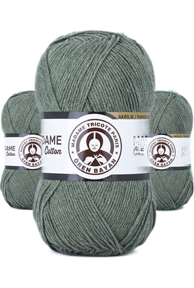 Ören Bayan 3 Adet Madame Cotton El Örgü Ipi Yünü 100 gr 054 Çağla Yeşili
