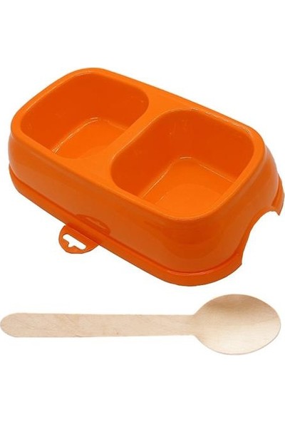 Twin Kedi Köpek Mama Su Kabı Karıştırma Kaşığı Set