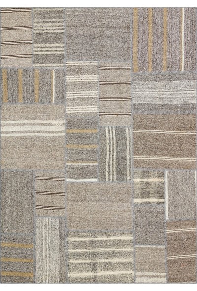 Çam Halı Anadolu El Dokuma Gümüş Gri Kendir Kilim Patchwork HALI-170X240 Çam Halı Anadolu El Dokuma Gümüş Gri Kendir Kilim Patchwork HALI-170X240