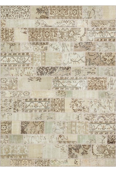 Çam Halı Gerçek El Dokuma Bej Rengi Çiçekli Desenpatchwork HALI-170X240 Çam Halı Gerçek El Dokuma Bej Rengi Çiçekli Desenpatchwork HALI-170X240