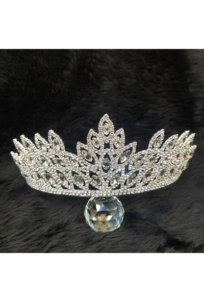 Gelinin Dünyası Kristal Taşlı Gelin Tacı Kristal Beyaz Gelinin Dünyası Kristal Taşlı Gelin Tacı Kristal Beyaz