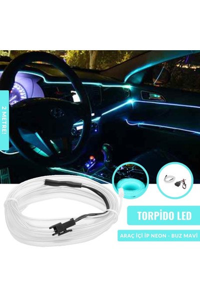 Er Lıght-X Auto Lıghtıng Torpido LED Ip Neon Işıklı Dekoratif Buz Mavisi 2 Metre Er Lıght-X Auto Lıghtıng Torpido LED Ip Neon Işıklı Dekoratif Buz Mavisi 2 Metre