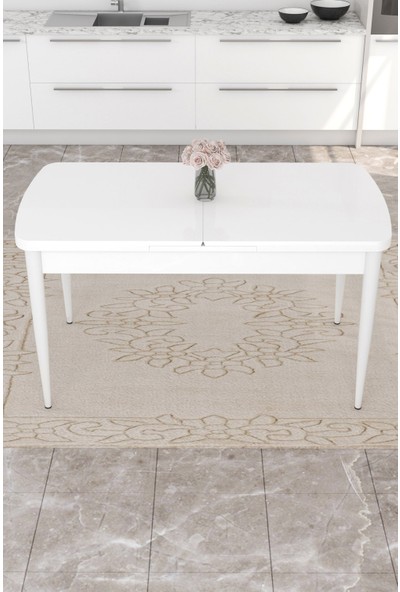 Rovena Arel Mdf 80*132 Açılabilir Üst Kalite Ahşap Ayaklı Mutfak Masası Yemek Masası