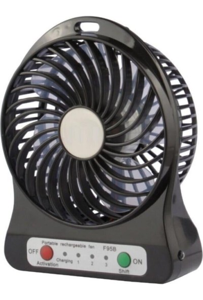 Pazariz Masaüstü Pili Fan Vantilatör Kademeli USB Girişli