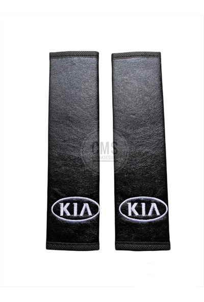 Cms Kıa Deri Emniyet Kılıfı Siyah - Kıa Deri Kemer Pedi - Kıa