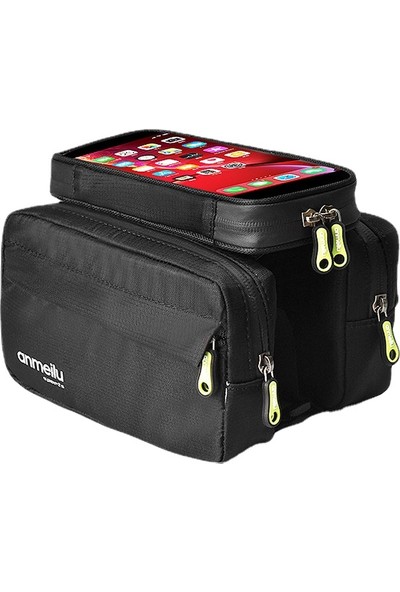 Anmeilu 6.5 Inç Bisiklet Ön Kiriş Dokunmatik Ekran Çantası, Bisiklet Eyer Çantası, Bisiklet Çantası 19 x 10.5 x 4.5 cm. (Yurt Dışından)