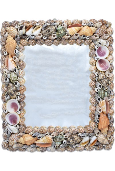 Hedicaret Duvar Aynası Deniz Kabuğu Çerçeveli Dekoratif Ayna