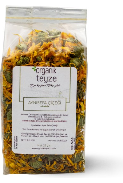 Organik Teyze Aynı Sefa Safa Portakal Nergisi Pol Marigold Calendula Officinalis 25 G.