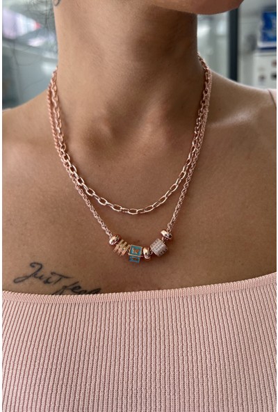 Jineps Şans Küpü Ikili Kolye