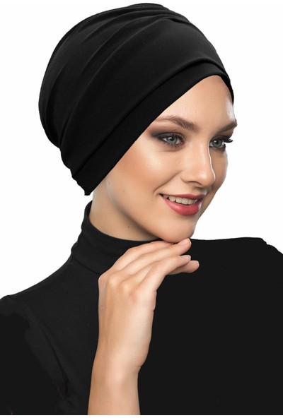 Fidan Bone Çift Katlı Astarlı Siyah Hazır Türban Tesettür Dış ve Havuz Bonesi Fidan Bone Çift Katlı Astarlı Siyah Hazır Türban Tesettür Dış ve Havuz Bonesi