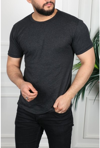 Şenol Erkek Füme Dar Kesim Slim Fit Tshirt Şenol Erkek Füme Dar Kesim Slim Fit Tshirt