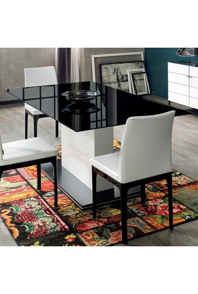 Enza Home Crystal Cam Tablalı Yemek Masası