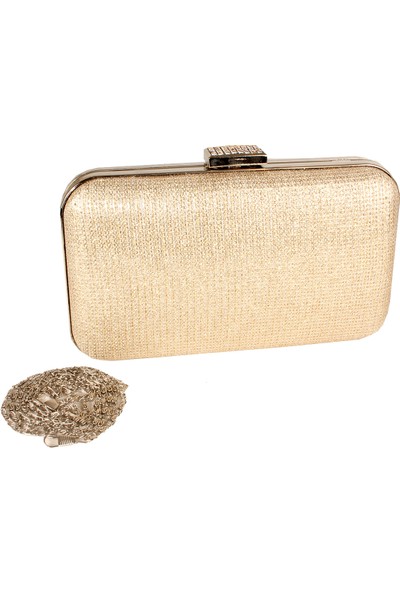 Luwwe Bag's Kadın Kasalı Taşlı Tokalı Zincir Askılı Lüx Abiye Çanta (1634)