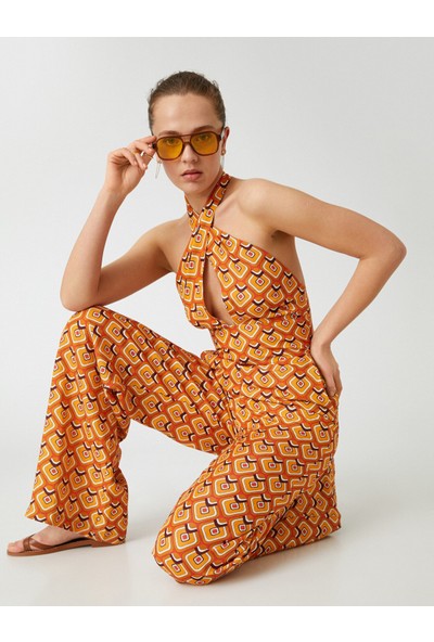 Koton Desenli Tulum Boyundan Bağlamalı