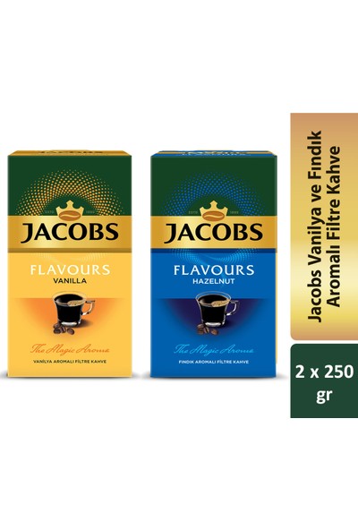 Jacobs Vanilya ve Fındık Aromalı Filtre Kahve Tanışma Paketi 2 x 250 gr