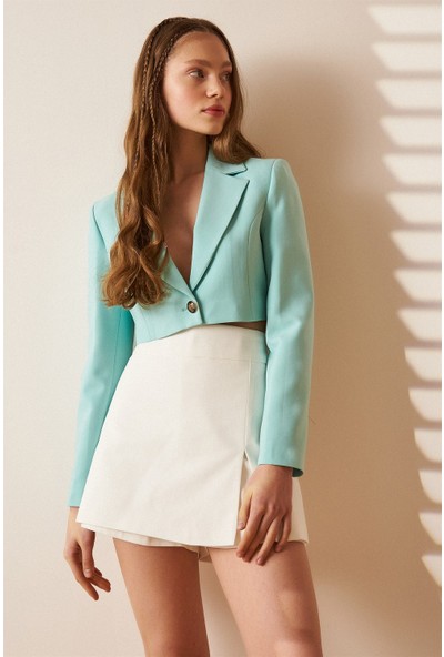 Never More Crop Blazer Ceket